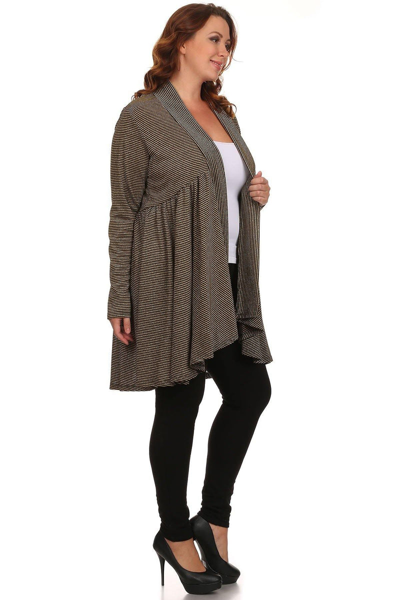 Sweetest Stripes Metallic Gold Cardigan– Yourbosslady